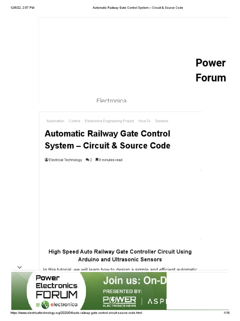 Automatic Railway Gate Control System - Circuit & Source Code | PDF | Electric Motor | Arduino