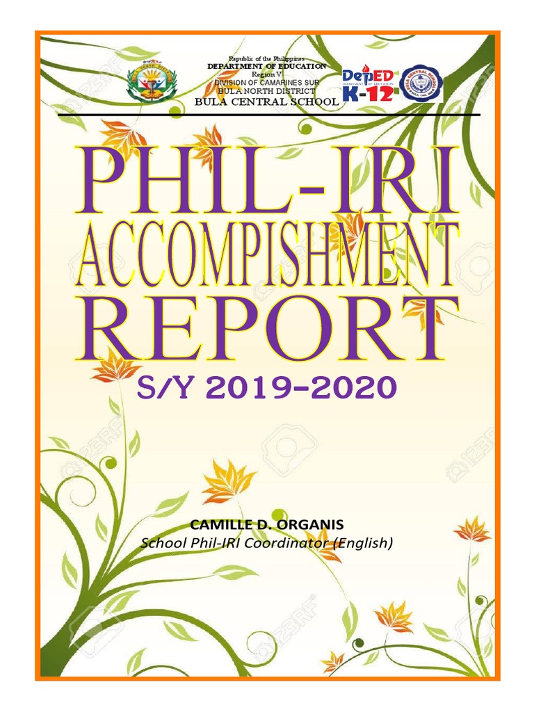Accomplishment Report For Phil IRI English 19 20 | PDF | Learning | Cognition
