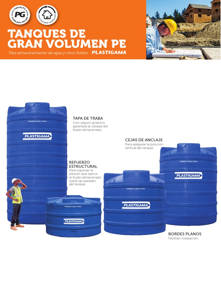 PGP 17 Catalogo Tanques de Gran Volumen PE Plastigama | PDF | Agua | Tanques