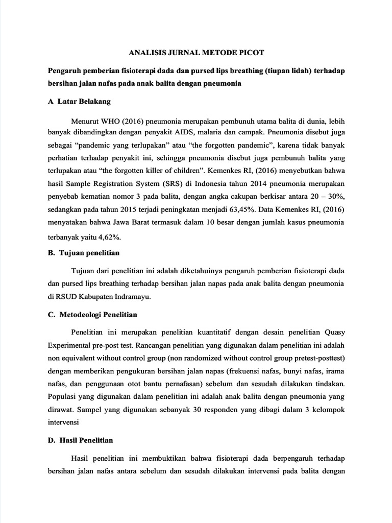 Analisis Jurnal Metode Picot Pneumonia | PDF