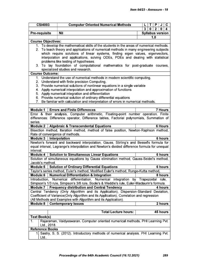 Csi4003 Computer-Oriented-numerical-methods Eth 1.0 69 Csi4003 64 Acp | PDF
