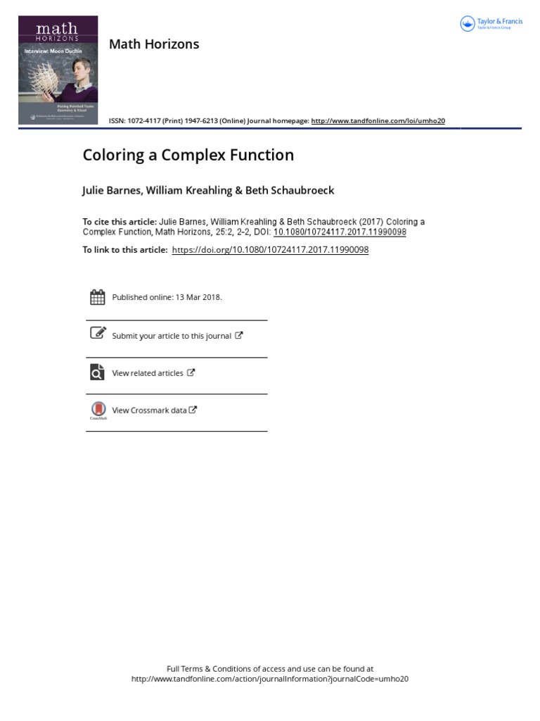 Coloring Book of Complex Function Representations | PDF | Complex Number
