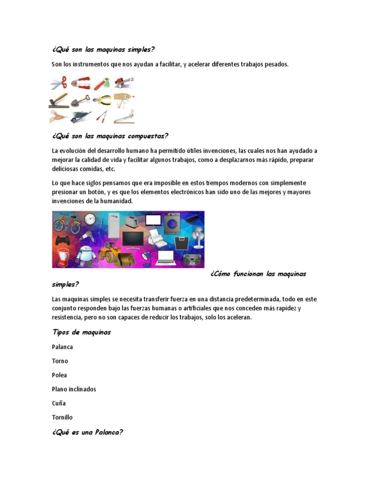 ¿Qué Son Las Maquinas Simples? | PDF