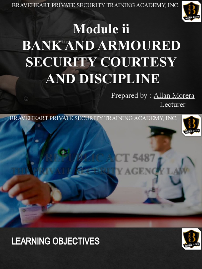 Module II Bank & Armoured Security Courtesy & Discipline | PDF ...