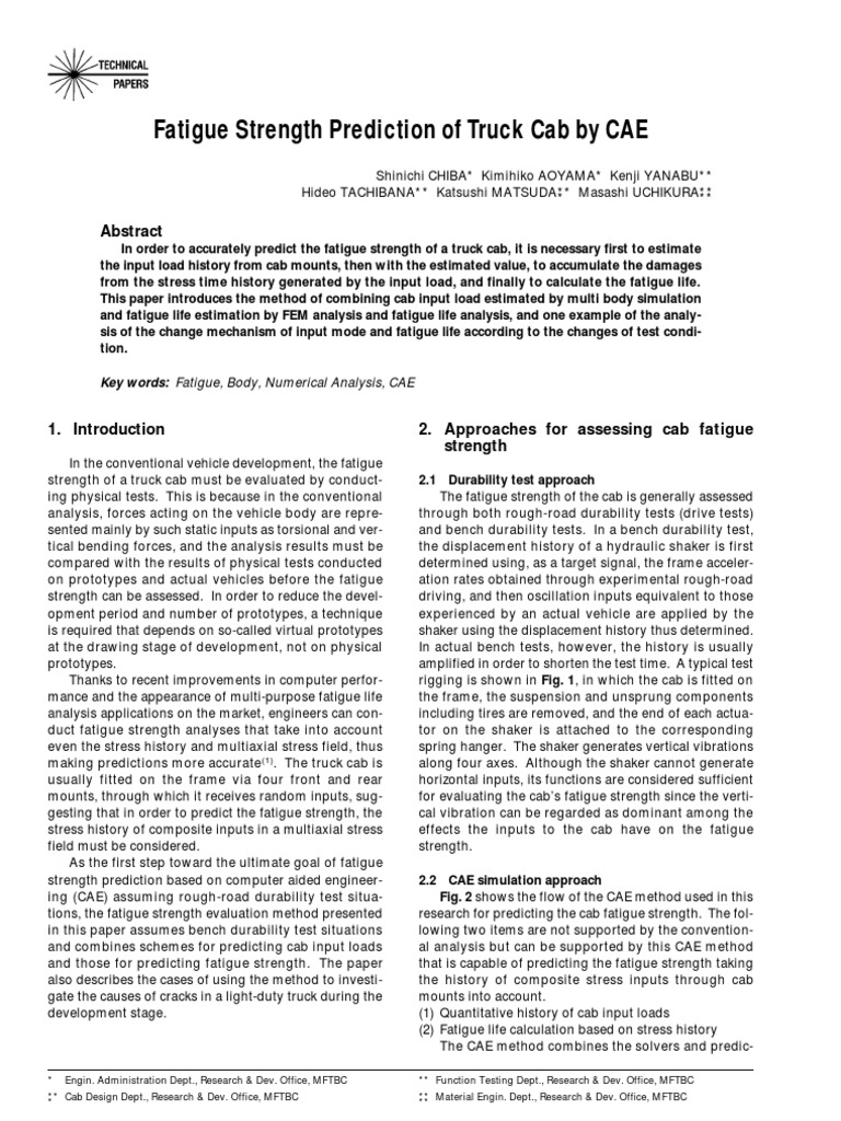 Fatigue Strength Prediction of Truck Cab by Cae | Download Free PDF ...