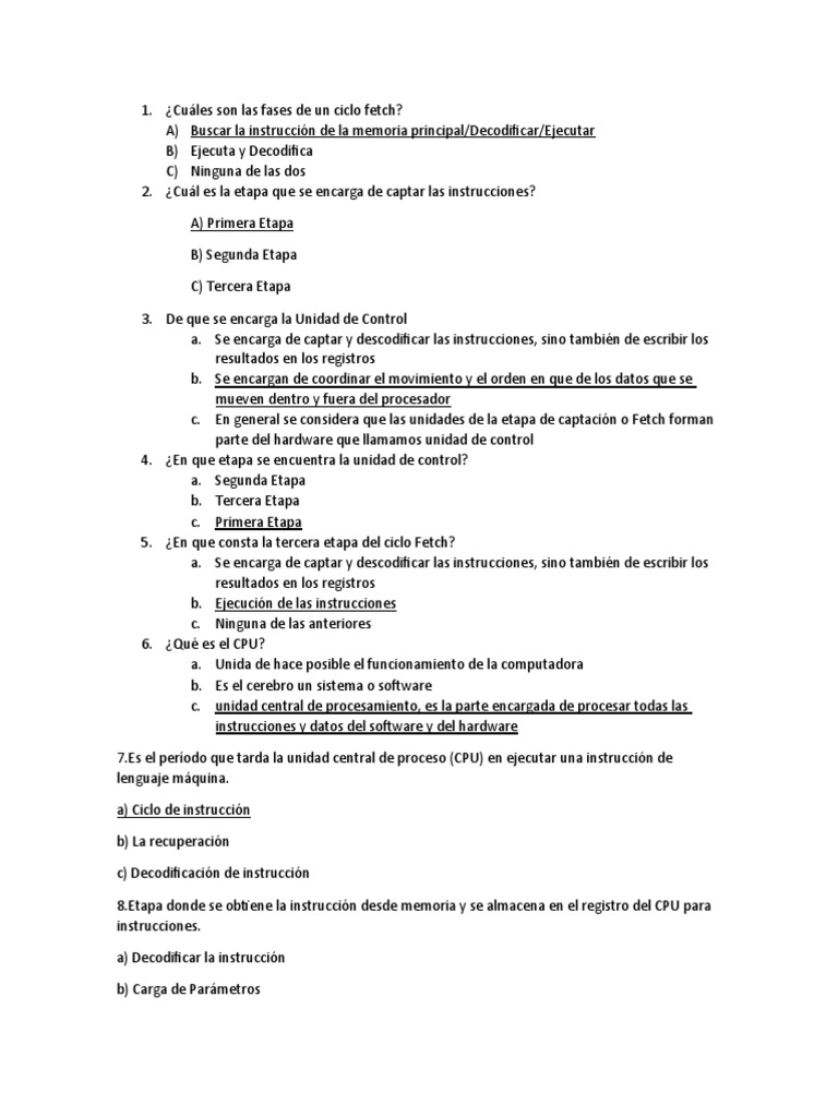 El ciclo de instrucción y sus componentes | PDF | Unidad Central de ...