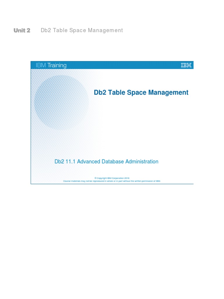 02-Db2 Table Space Management | PDF