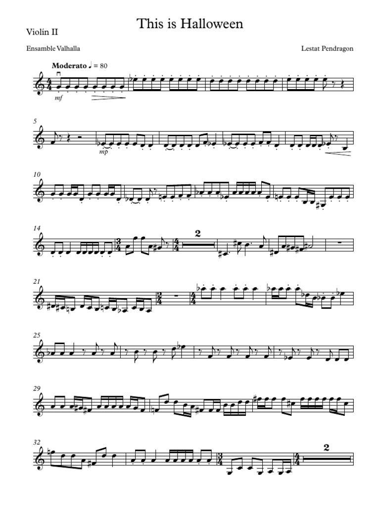 This Is Halloween - Violín II | PDF | Échecs