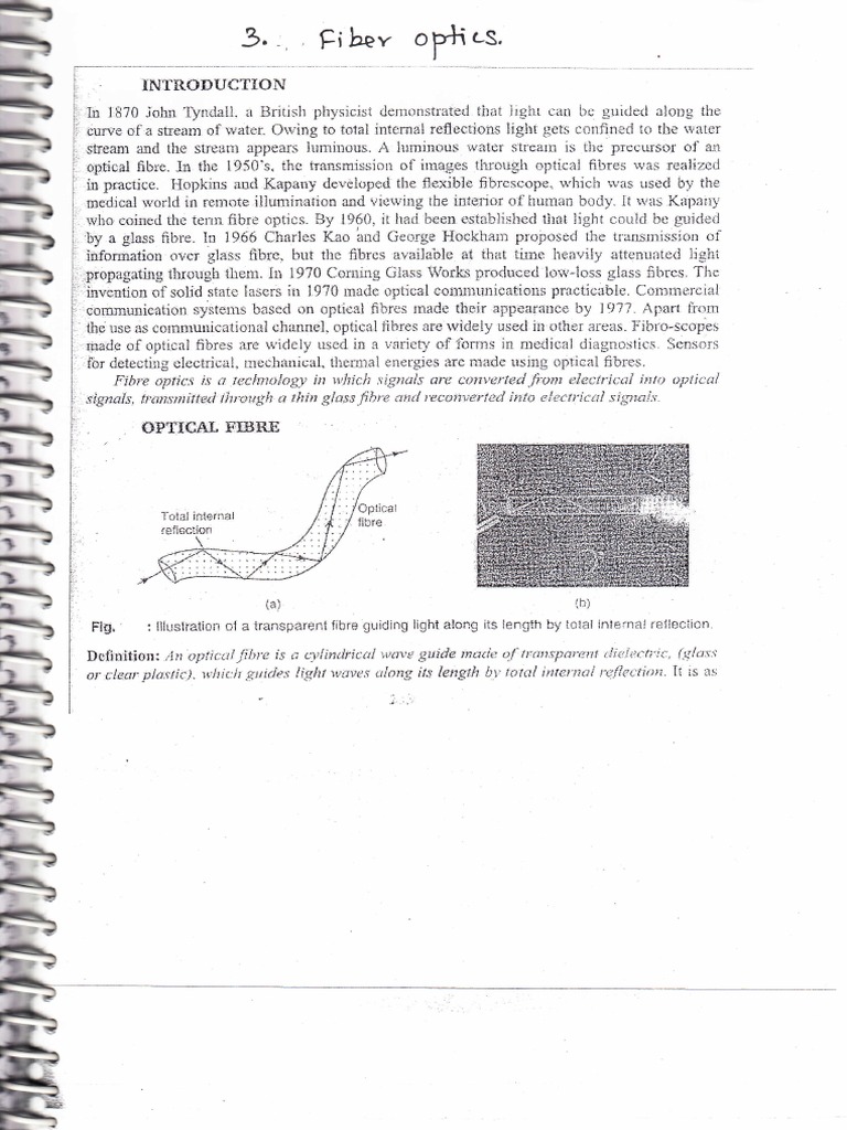 Fiber Optics Unit 2 Physics | PDF | Physical Chemistry | Electromagnetism