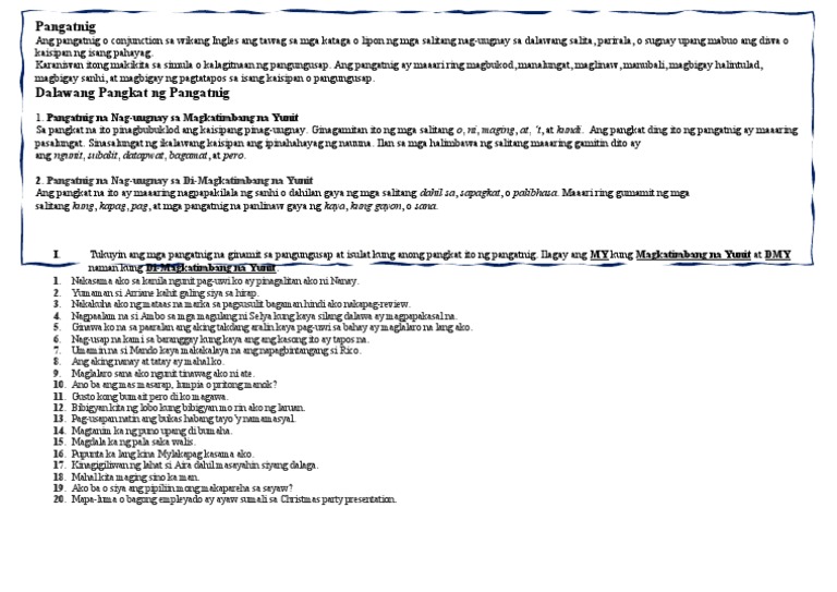 Pangatnig Pagsusulit | PDF