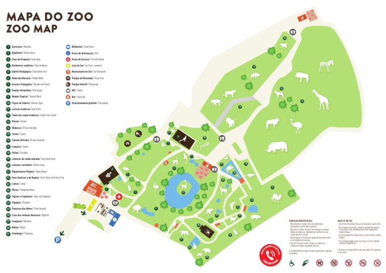 Mapa do Zoológico: Um guia ilustrado dos animais e atrações do zoo | PDF