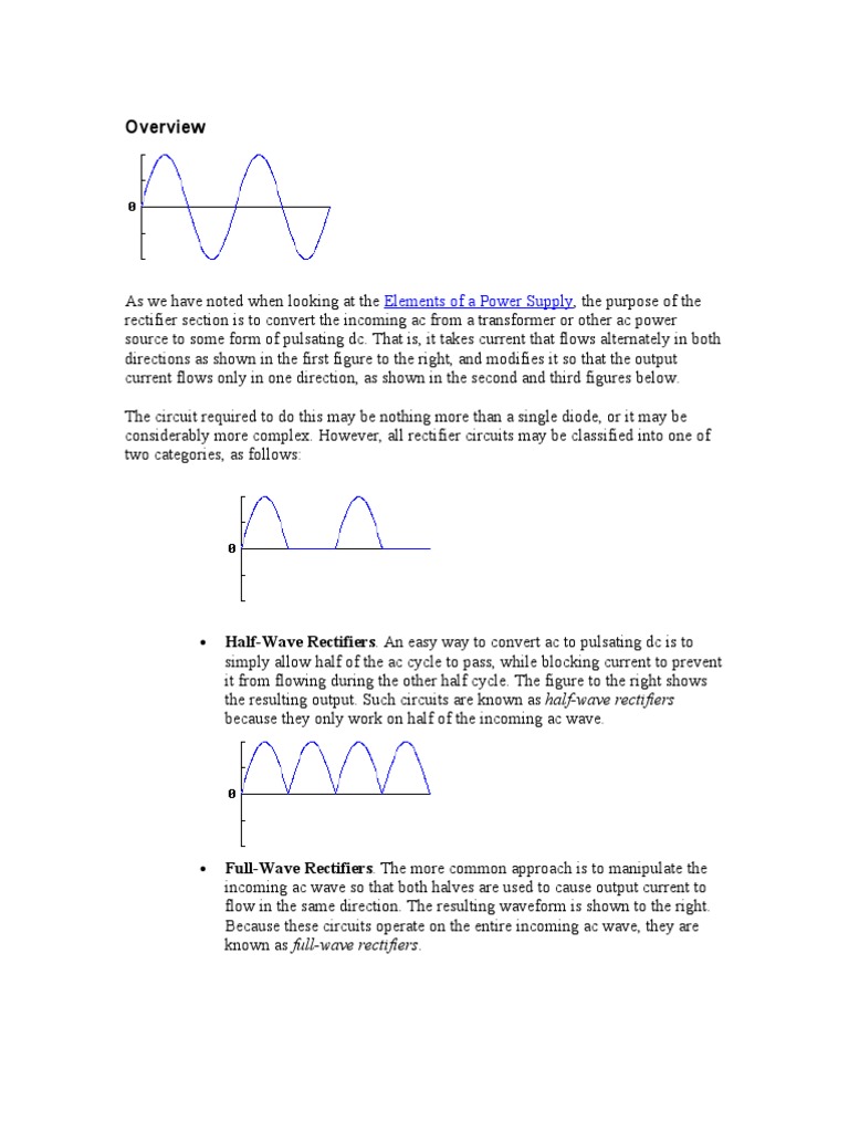 Basic Rectifier Circuits | PDF | Rectifier | Transformer