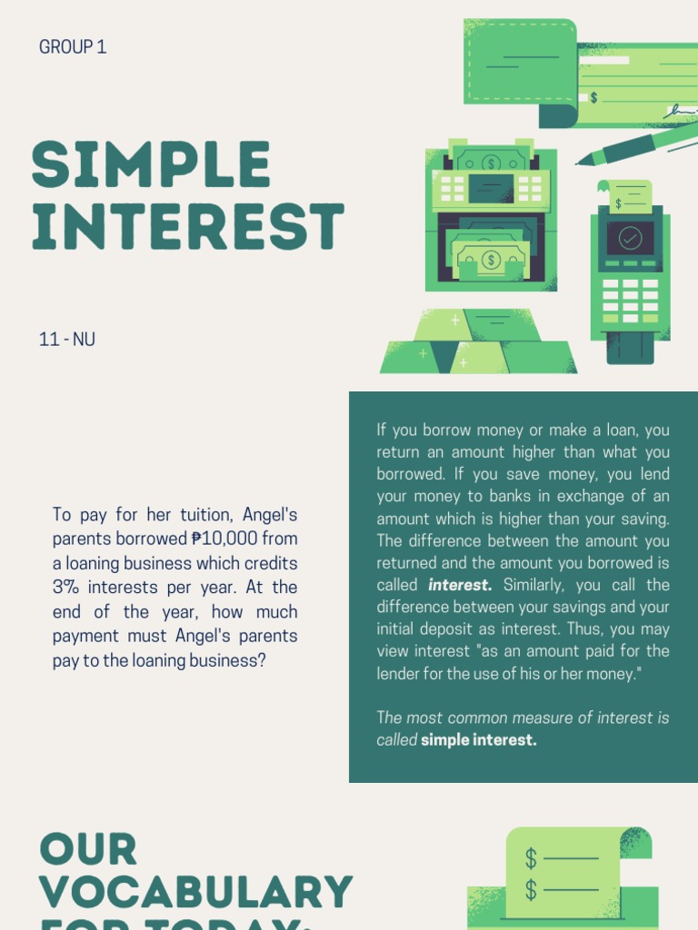 Group 1 Simple Interest | PDF | Interest | Debt