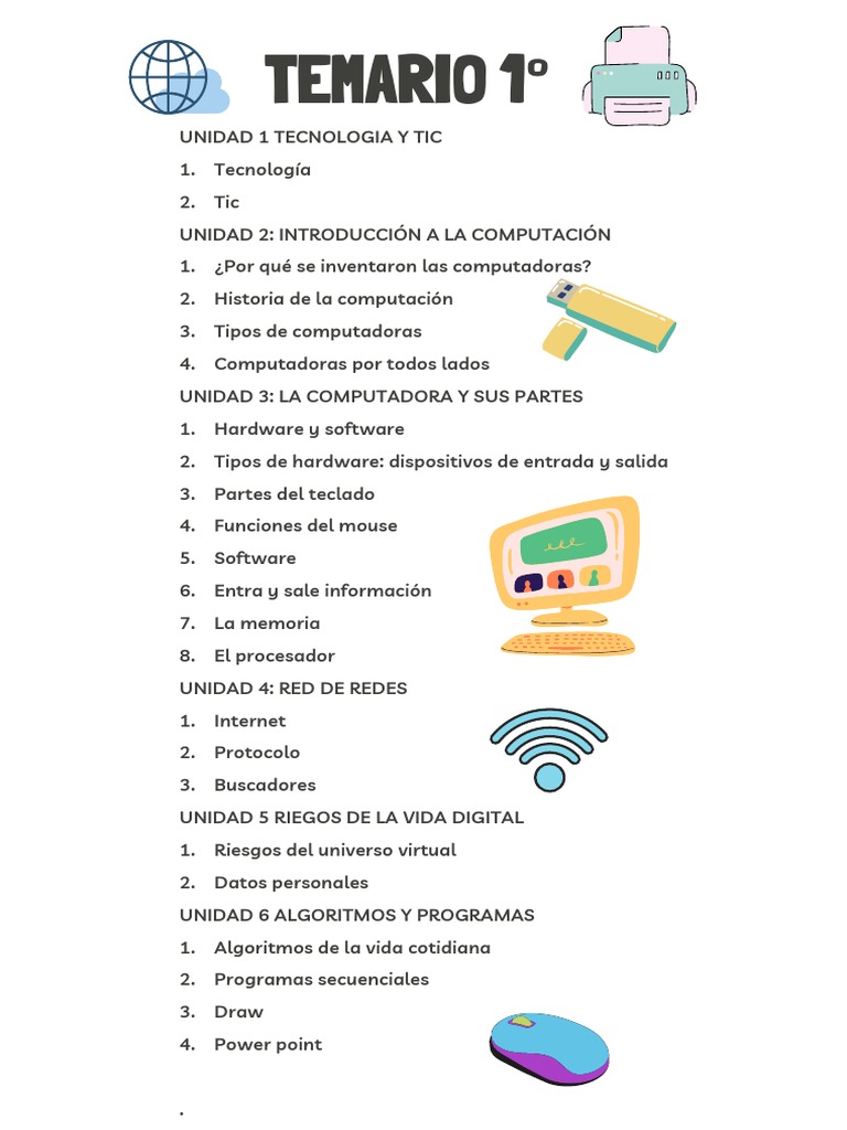 TEMARIO PRIMARIA | PDF | Hardware de la computadora | Informática
