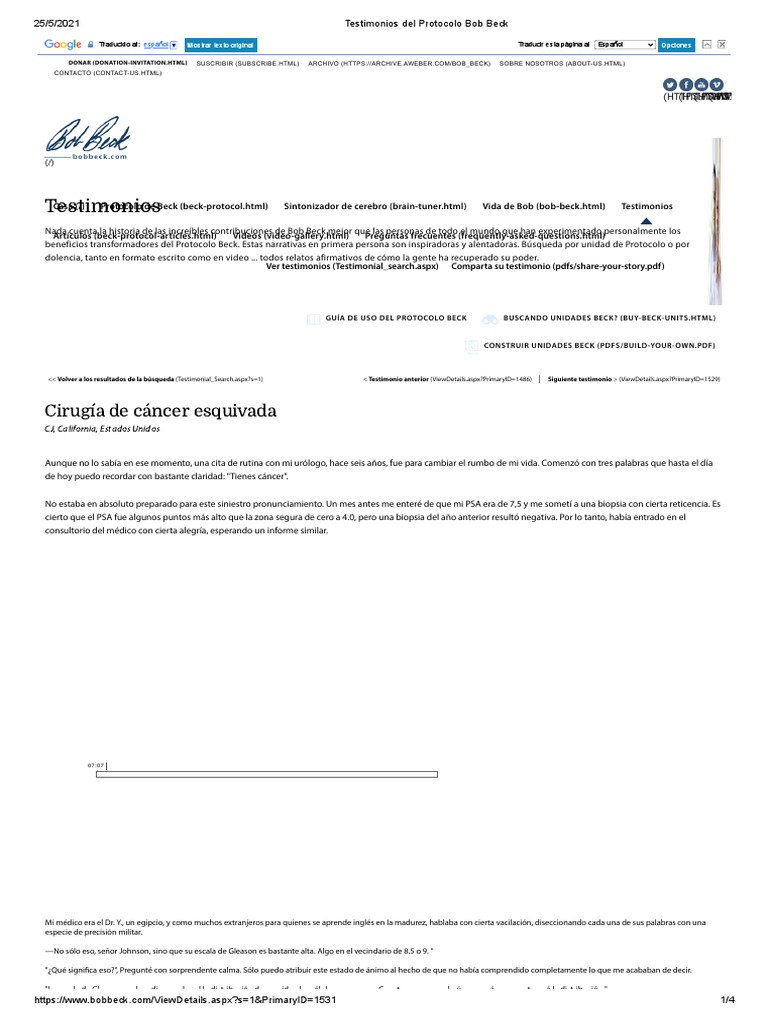Cancer Protocolo Bob Beck | PDF | Cancer de prostata | Cirugía