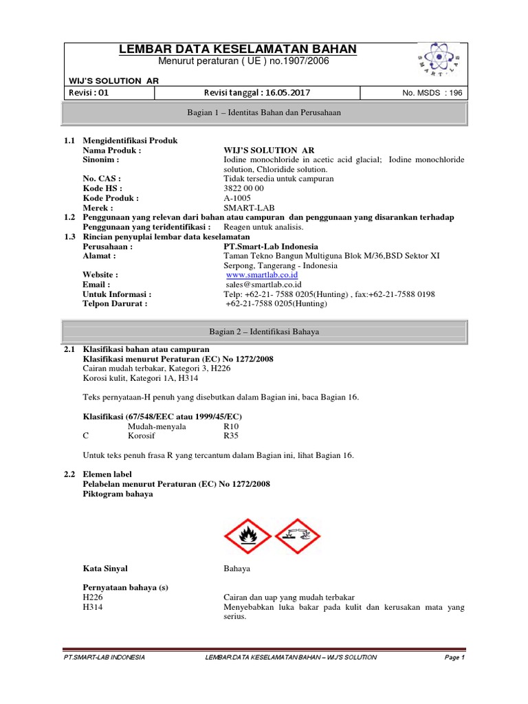 MSDS Wijs Solution | PDF