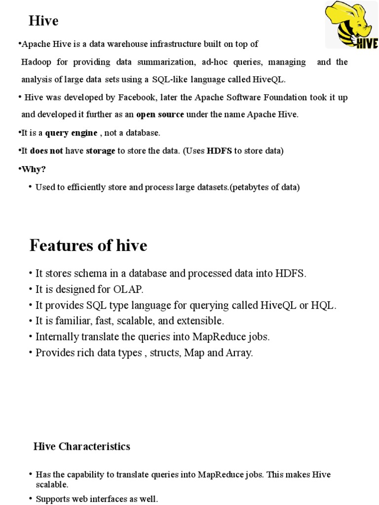 Hive Download Free Pdf Apache Hadoop Information Technology