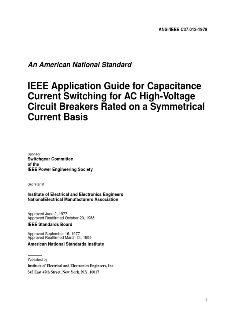 Ansi-Ieee C37.012-1979 | PDF | Capacitor | Alternating Current