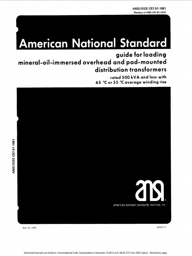 Ansi-Ieee C57.91-1981 | PDF