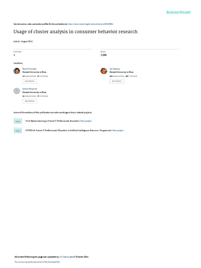 Consumer Behavior Clustering | PDF | Cluster Analysis | Science