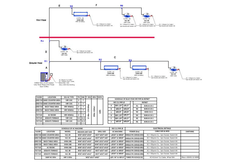 VRF Schematic Layout | PDF | Power (Physics) | Components