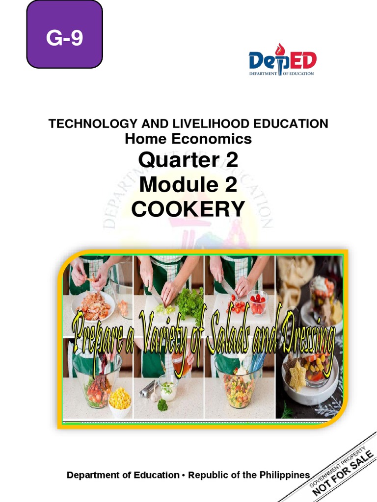 TLE G 9 Quarter 2 Module 2 Cookery Lesson 8 Prepare A Variety of Salads ...