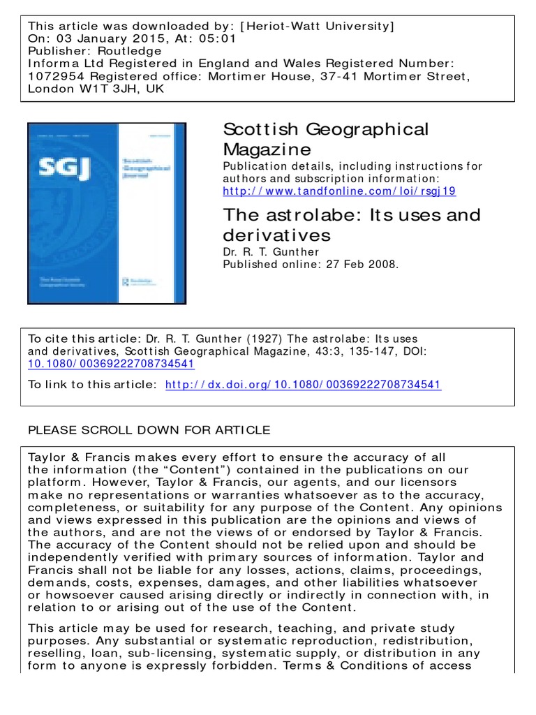 The Astrolabe: An Ancient Astronomical Instrument's Enduring Uses and ...