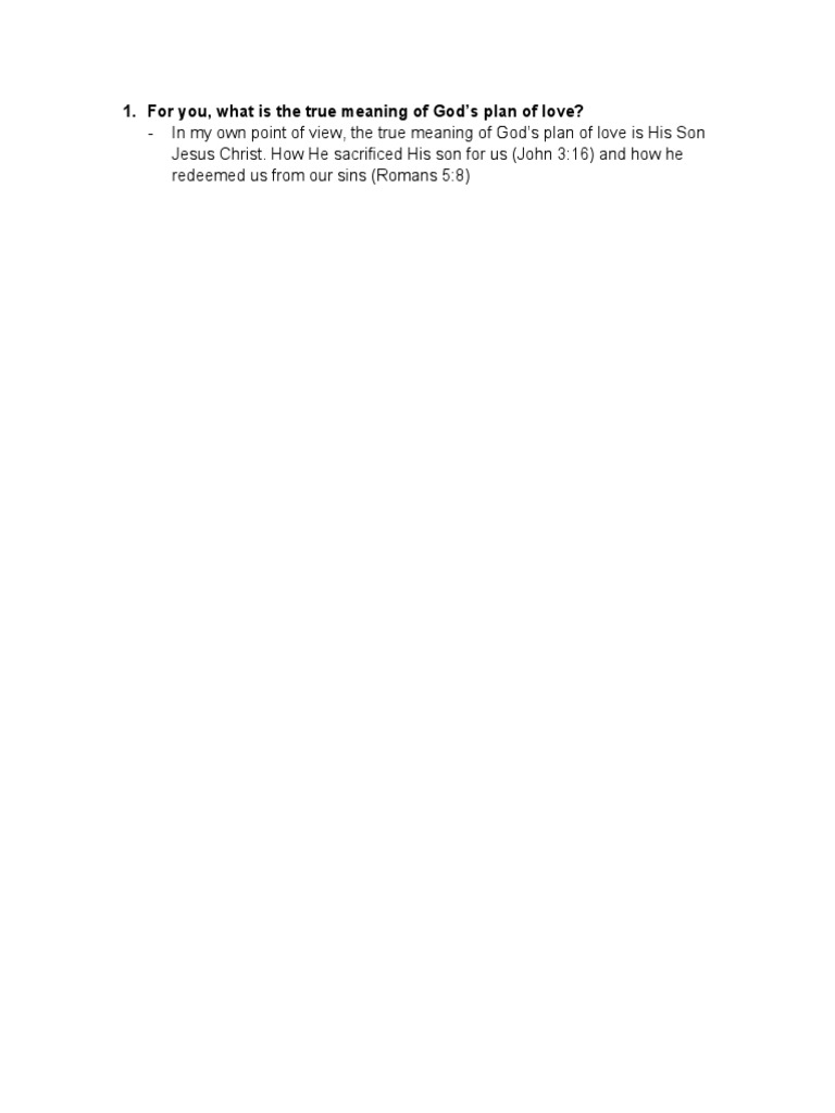 True Meaning of God's Plan of Love | PDF True Meaning of God's Plan of Love | PDF