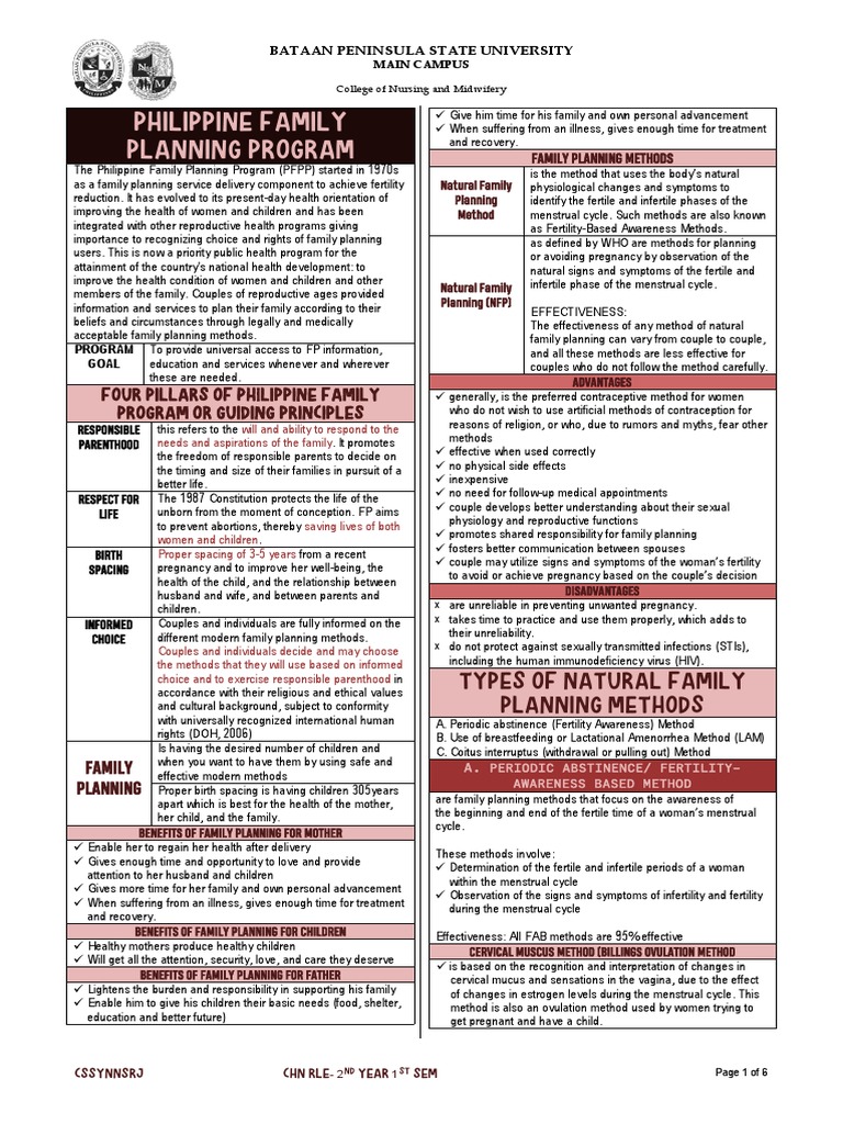 Philippine Family Planning Program | PDF | Birth Control | Family Planning