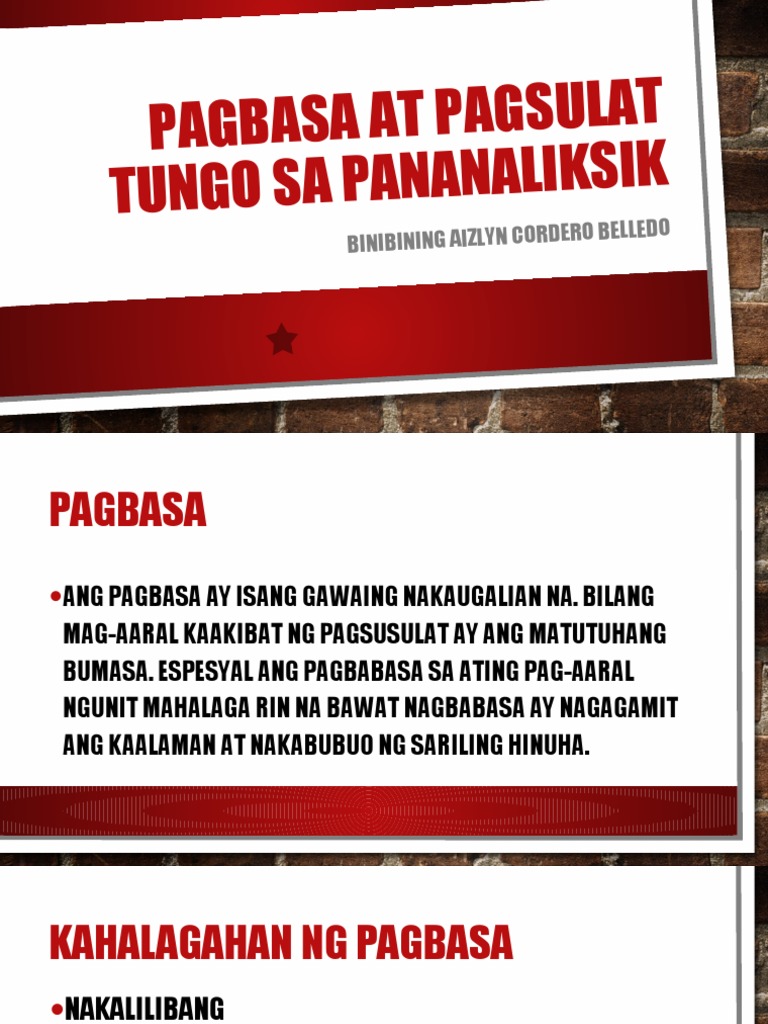 Pagbasa at Pagsulat Tungo Sa Pananaliksik | PDF