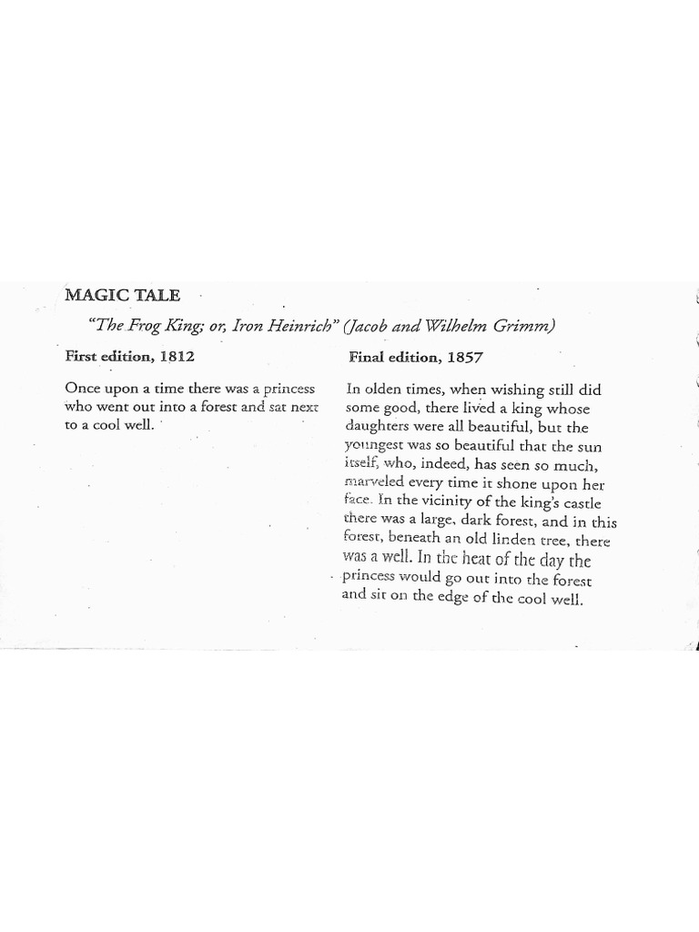 The Frog Prince | PDF | Brothers Grimm | Fairy Tales