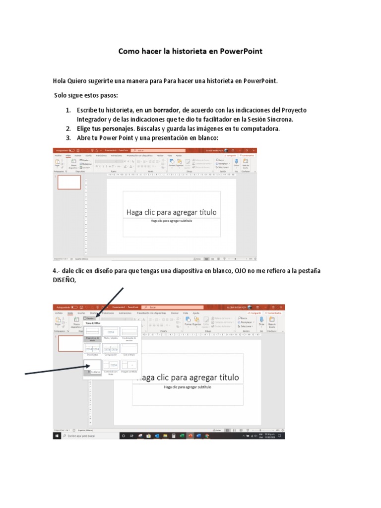 Como Hacer La Historieta en PowerPoint | PDF | Ventana (informática ...