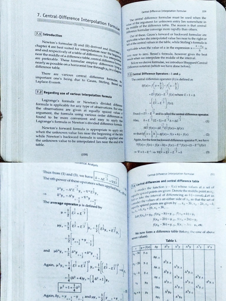 Central Difference Interpolation Formula | PDF
