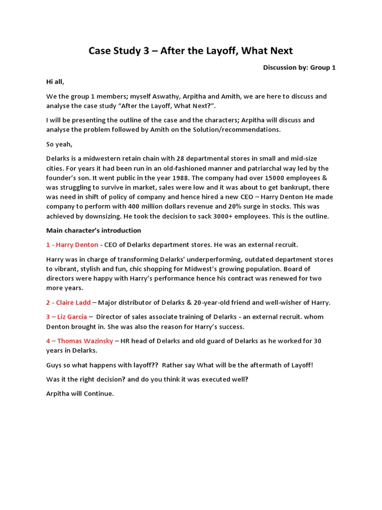Layoff Impact Analysis: Delarks Case Study | PDF