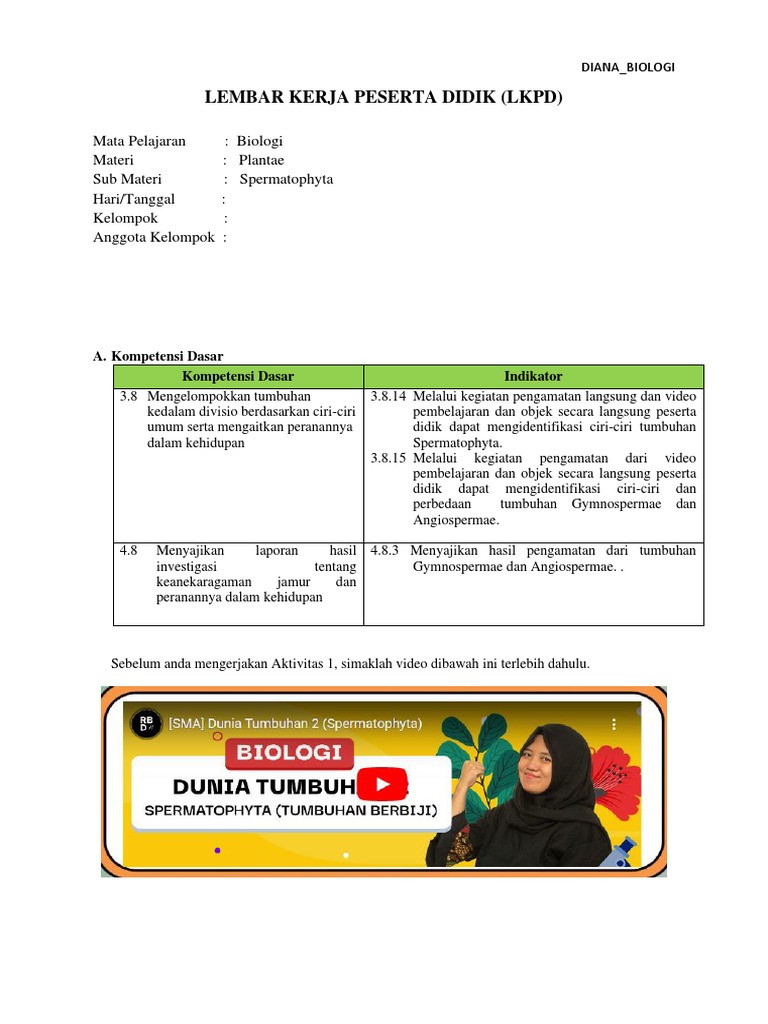 LKPD - Plantae Model PJBL | PDF