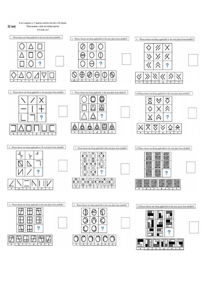 ⑧ IQ test | PDF