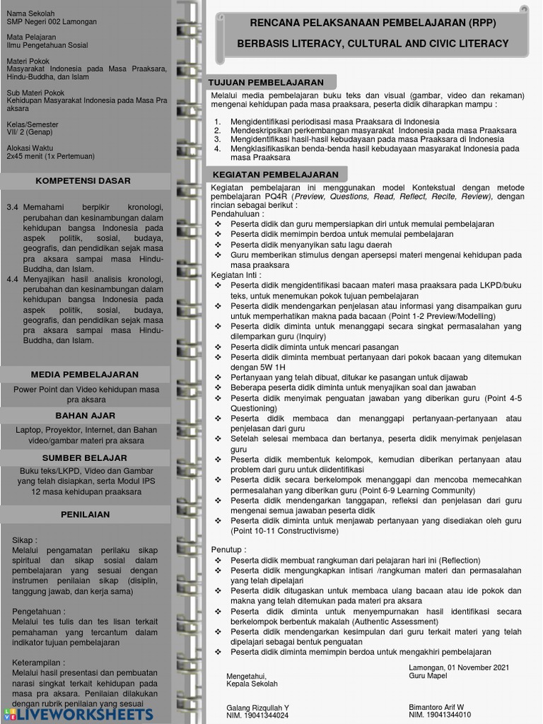 Tujuan Pembelajaran: Rencana Pelaksanaan Pembelajaran (RPP) Berbasis ...