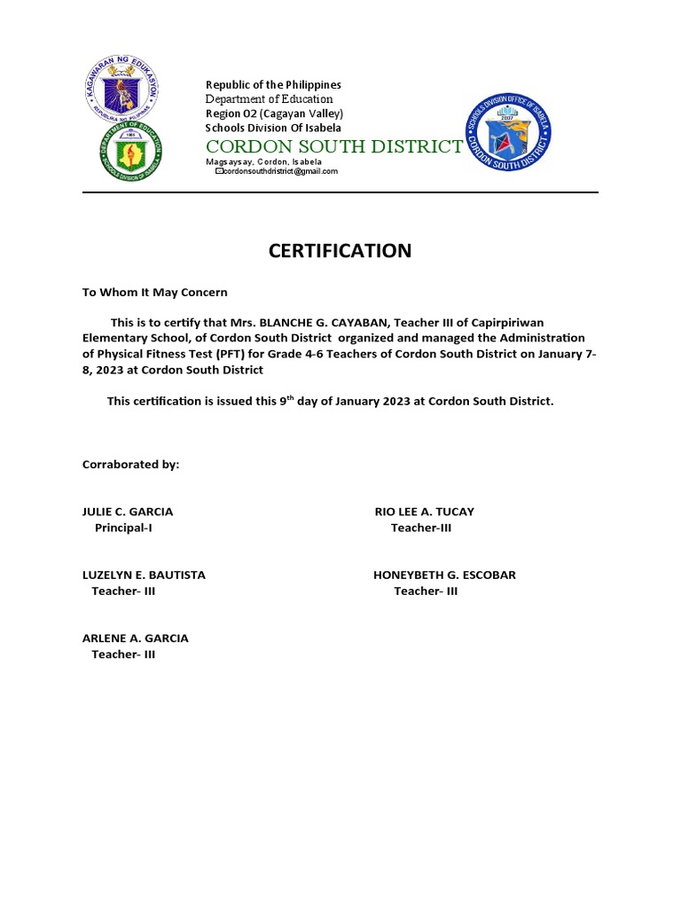 Certification PFT | PDF