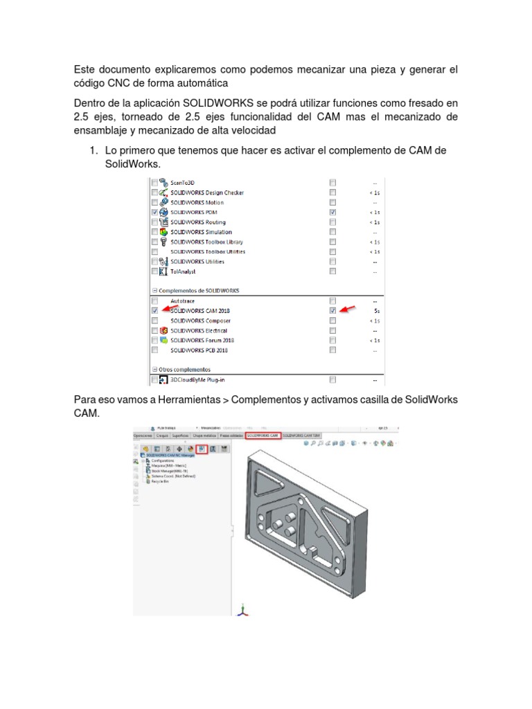 Solidworks Generar Codigo G | PDF | Mecanizado | Informática