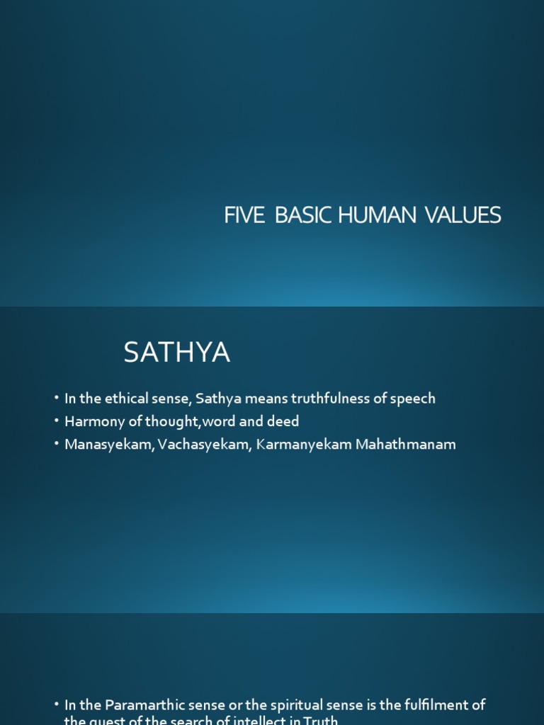 Five Basic Human Values | PDF