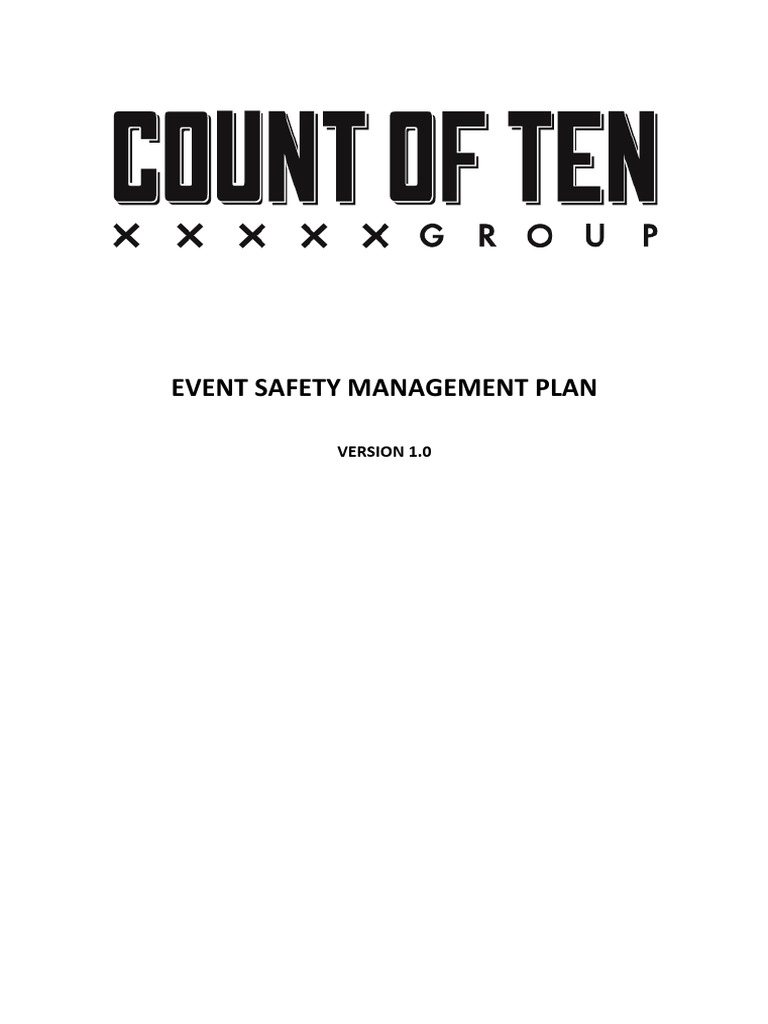 Event Safety Management Plan V1.0 | PDF | Occupational Safety And ...