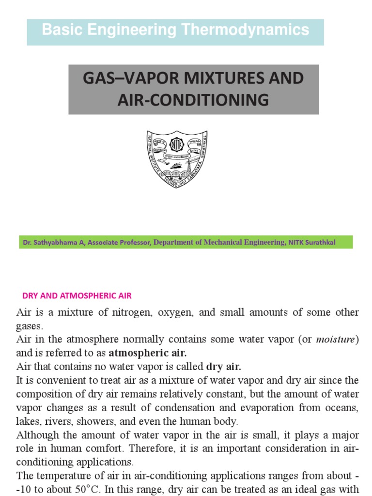 L11 (Psychrometry) | PDF | Humidity | Water Vapor