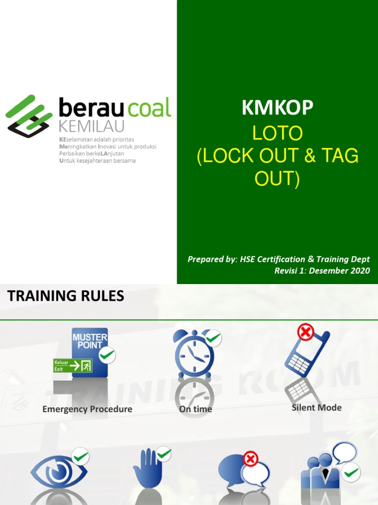 Standar Operasional Prosedur Lock Out Tag Out Loto Di Pt Berau Coal
