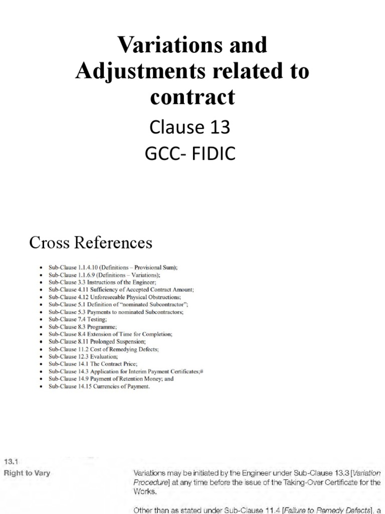 Variations and Adjustment in Contract | PDF