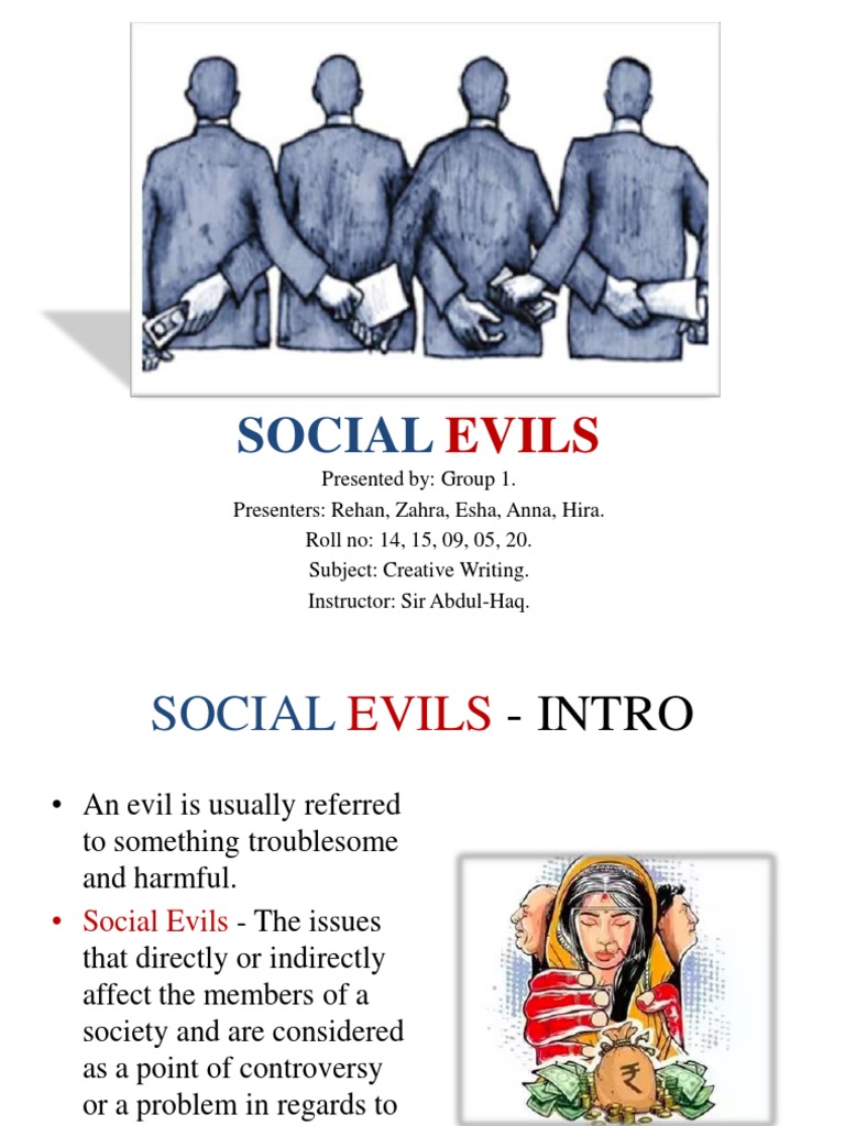 Social Evils Presentation | PDF | Poverty | Poverty & Homelessness