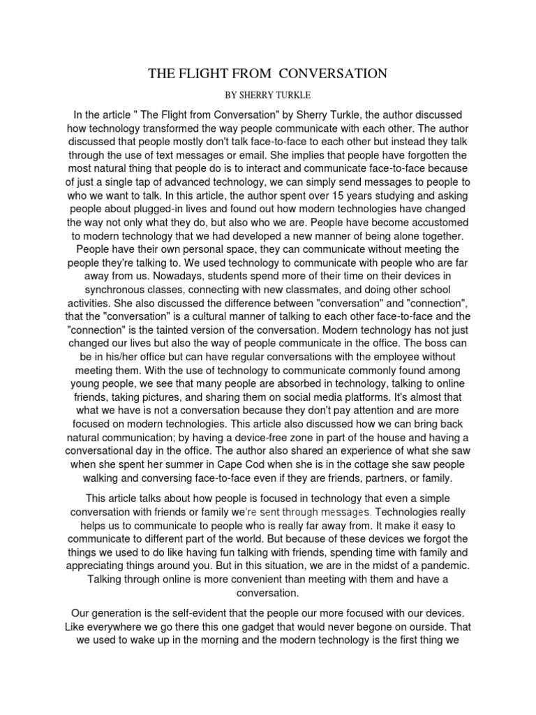 Flight From Conversation | PDF