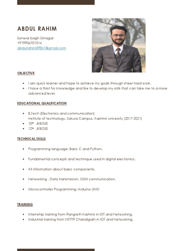 Abdul Rahim Resume | PDF
