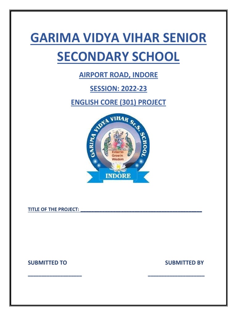 Garima Vidya Vihar Student's English Core Project on Manipur and Nagaland | PDF | Cognition