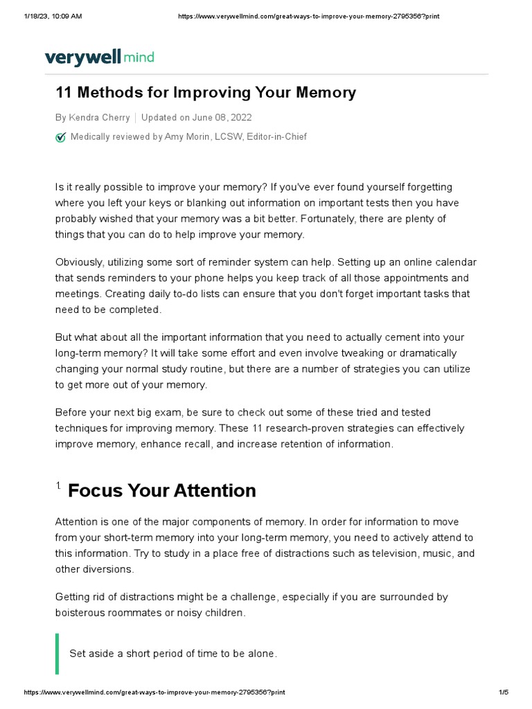 Application-Memory Improvement Techniques | PDF | Memory | Recall (Memory)