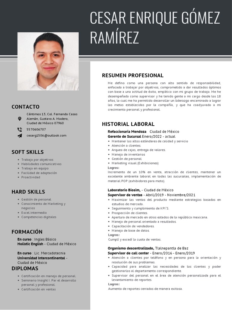 CV. Cesar Enrique Gómez Ramírez | PDF | Marketing | México